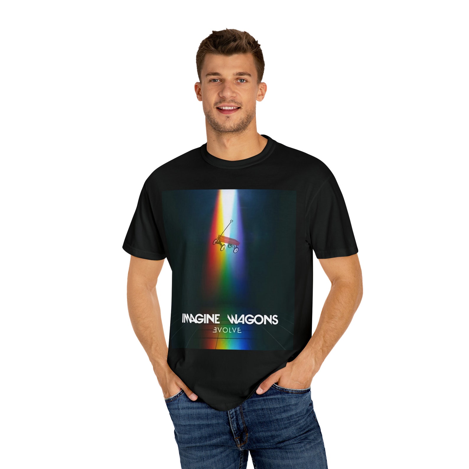Imagine Wagons Imagine Dragons Funny Meme T-shirt Graphic Tee Shirt ...
