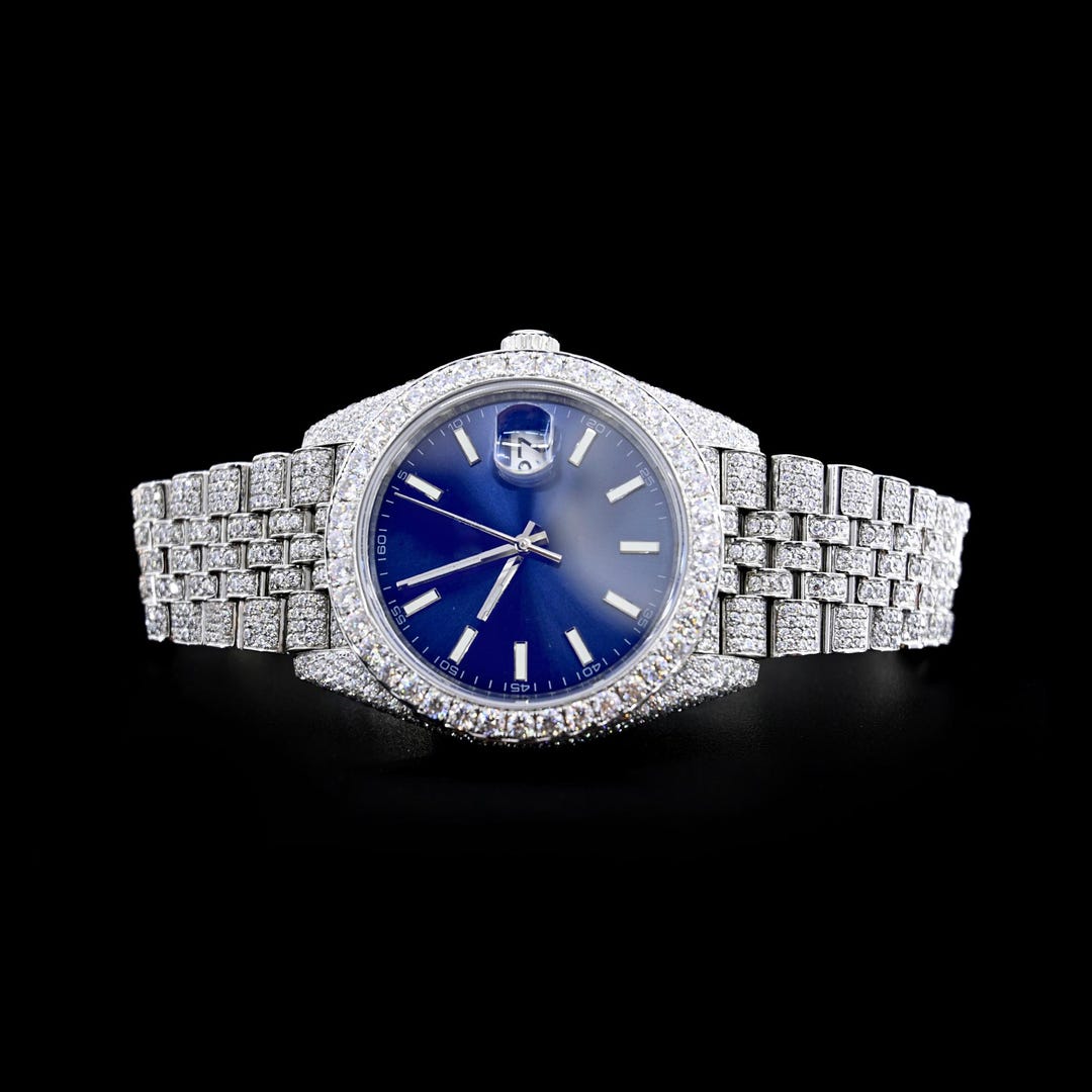 Buss Down Moissanite Diamond Watch Iced Out Watches, Luxury Fully ...