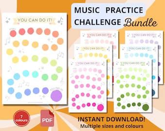 Music Practice Challenge 50 Days Music Practice Reward Tracker for Kids ...