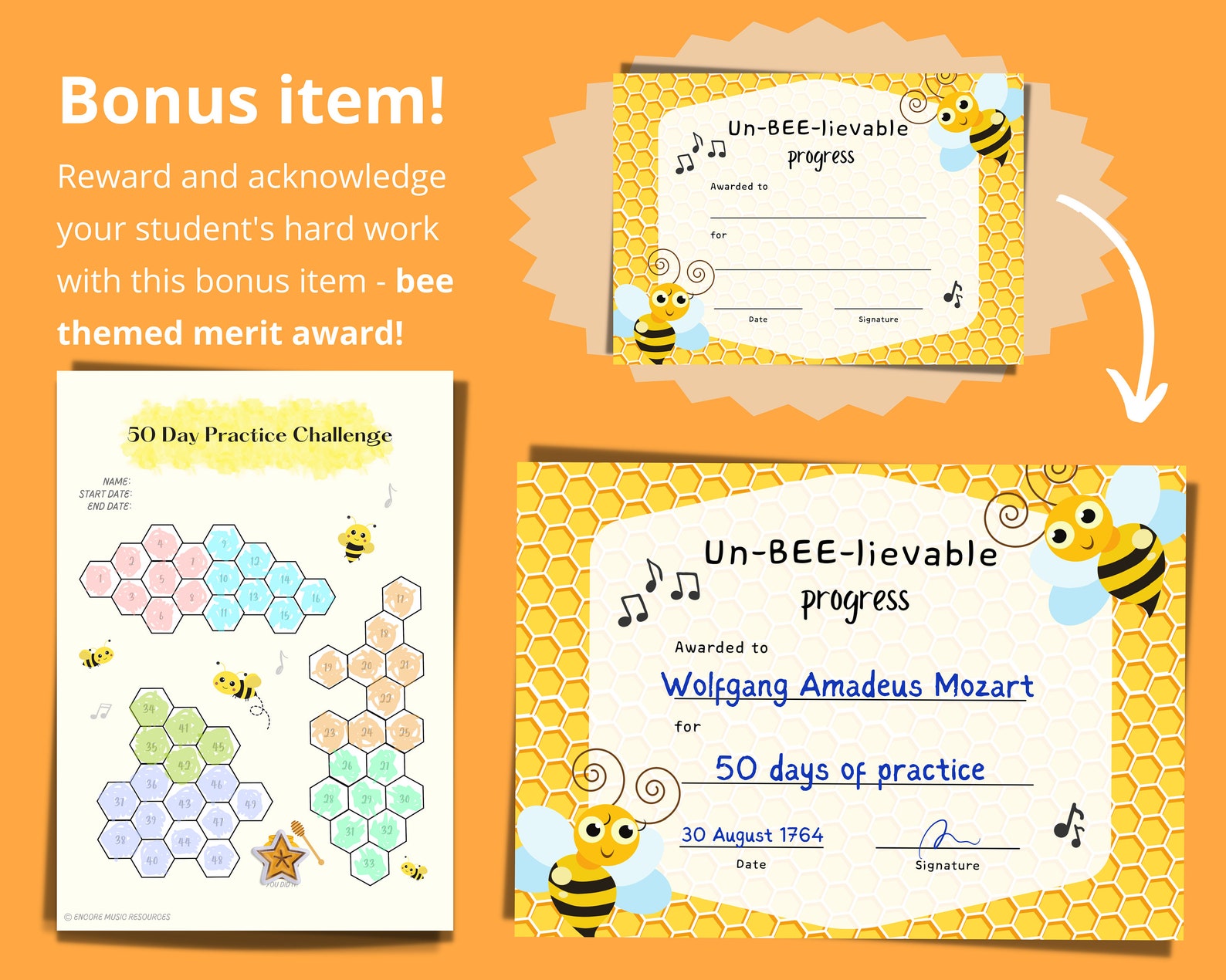 Music Practice Challenge 50 Days Music Practice Reward Tracker for Kids ...