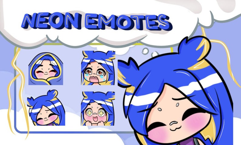 Neon Emotes Set for Twitch/discord/youtube/kick Includes 3 Sizes: 28x28 ...