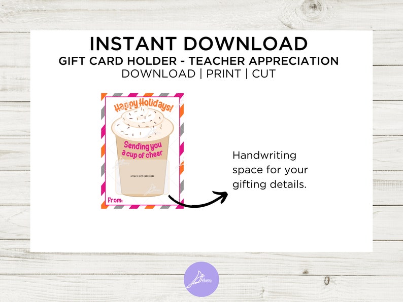 Teacher Appreciation Gift Card Coffee Gift Card Holder for Starbucks or ...