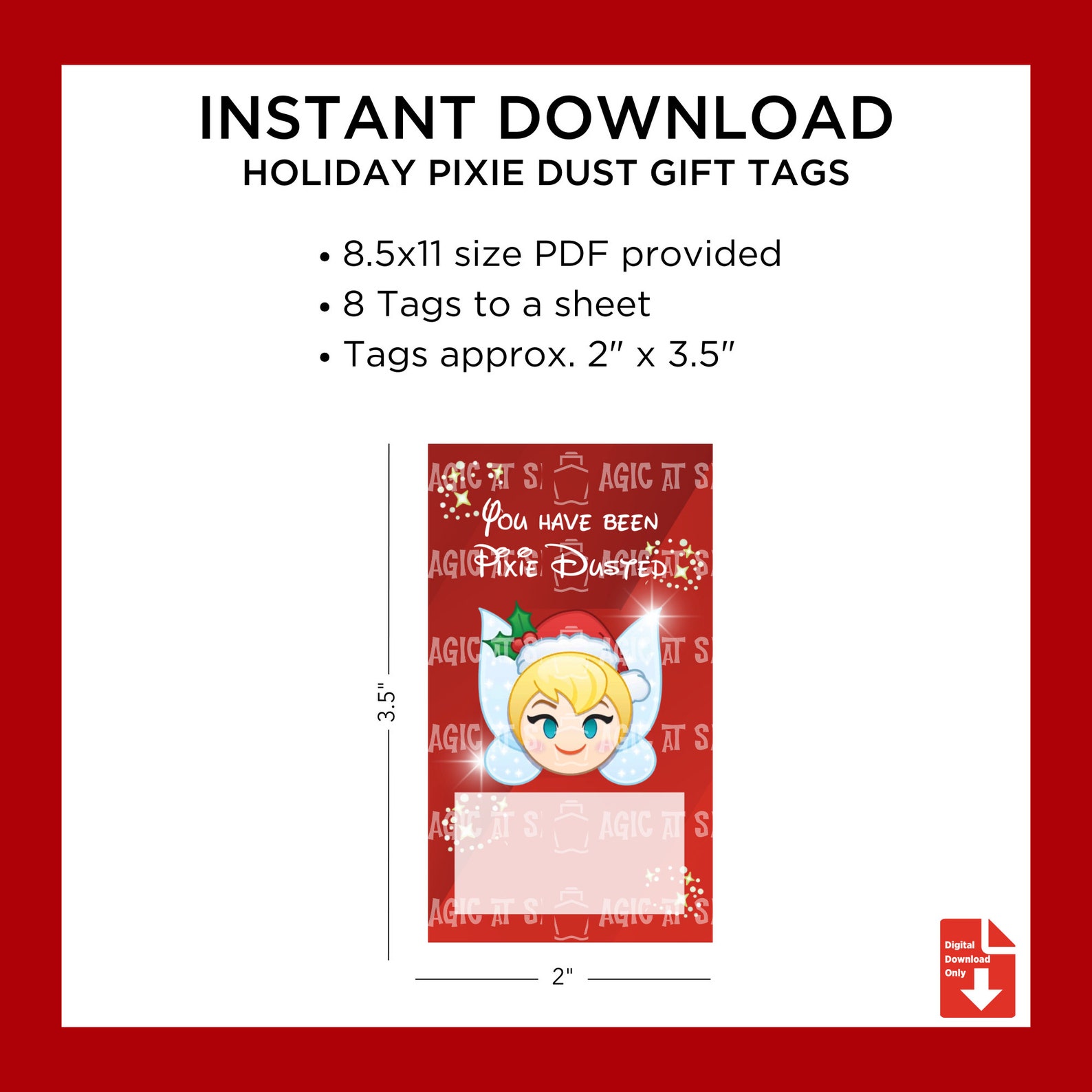 Christmas Cruise Pixie Dust Gift Tags (digital Download) - Etsy