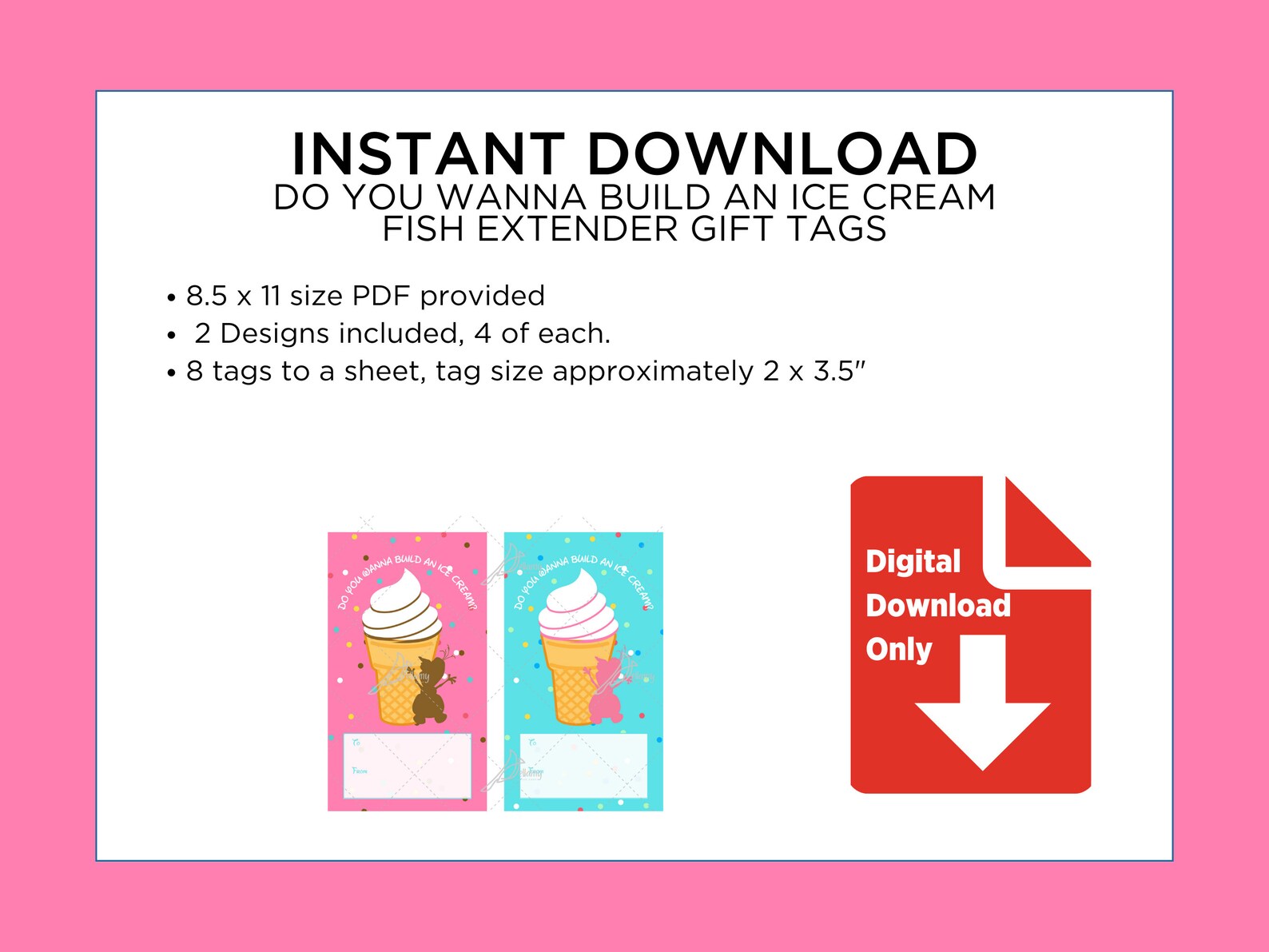 Fish Extender Gift Tag Pixie Dust Tag Ice Cream Tag Pixie Dust Label ...