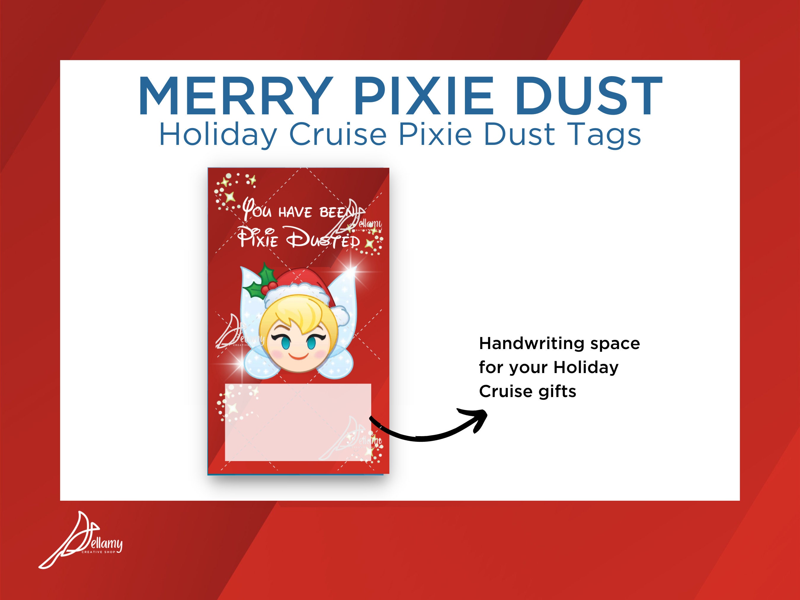 Holiday Pixie Dust Gift Tag Pixie Dust DCL Very Merrytime - Etsy