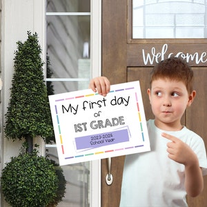 First Day of School Sign, Pre-k, Kindergarten, 1st Grade Sign, All ...