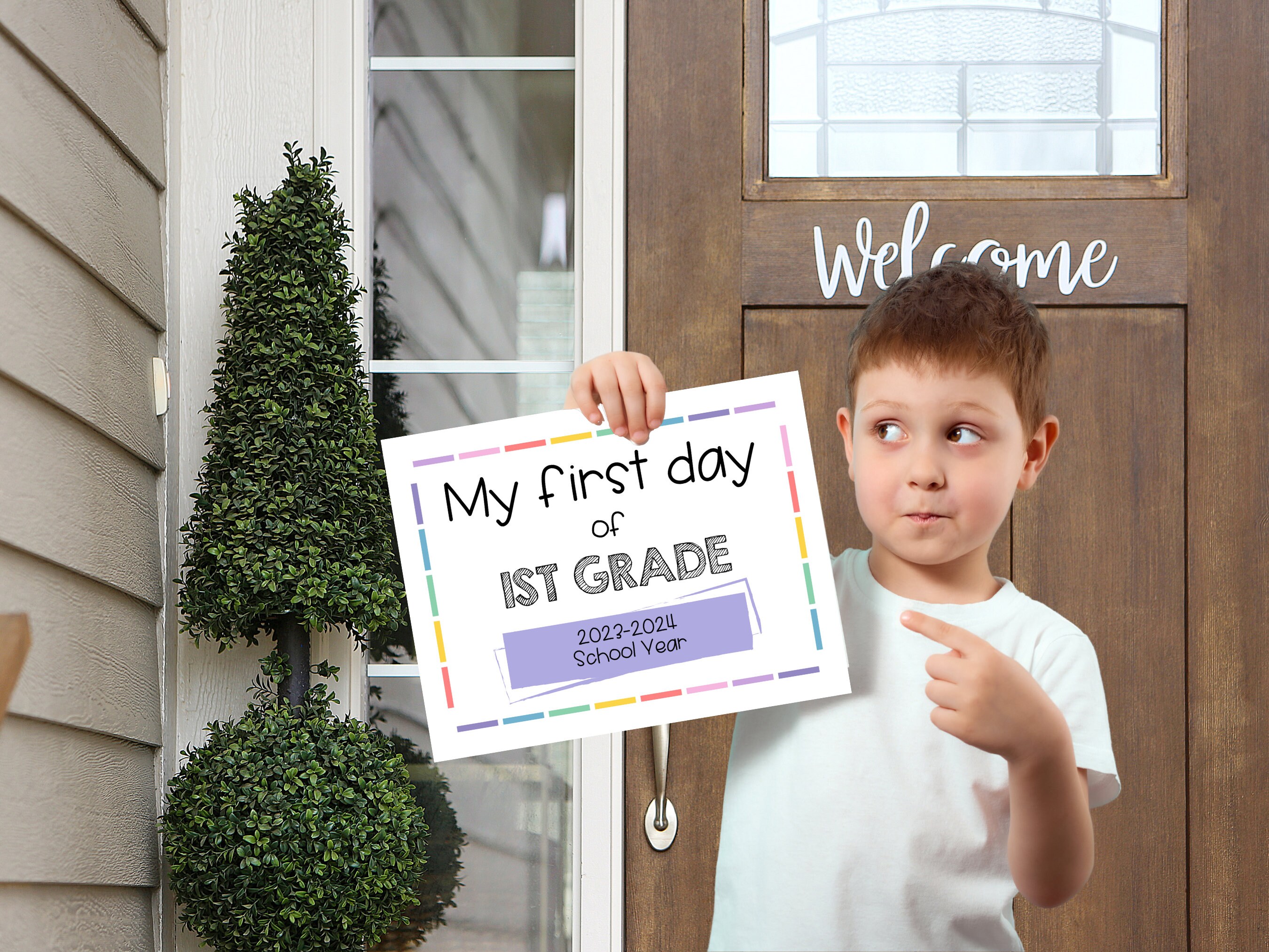 First Day of School Sign, Pre-k, Kindergarten, 1st Grade Sign, All ...