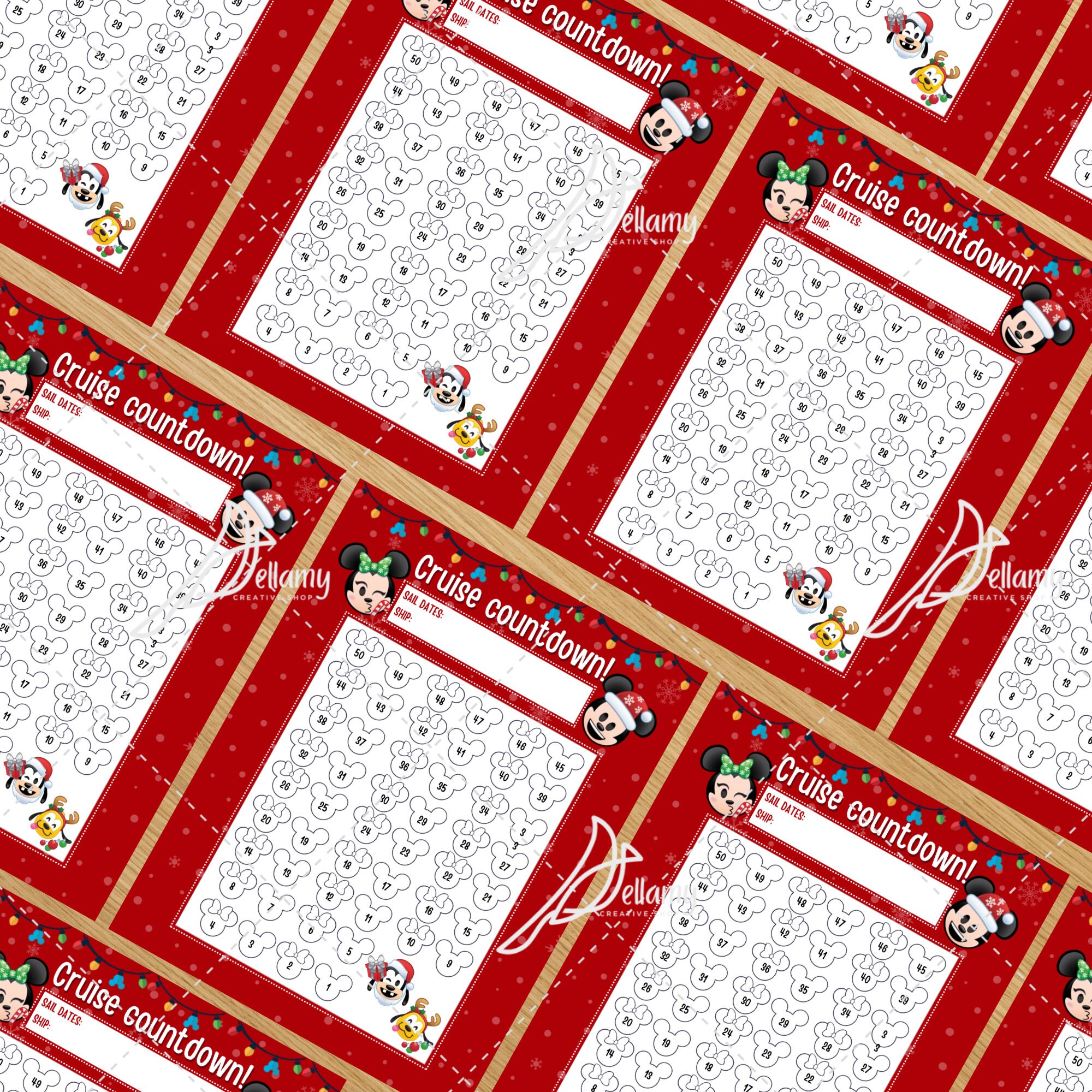 Cruise Countdown, INSTANT DOWNLOAD, Mickey Minnie Holiday Cruise ...