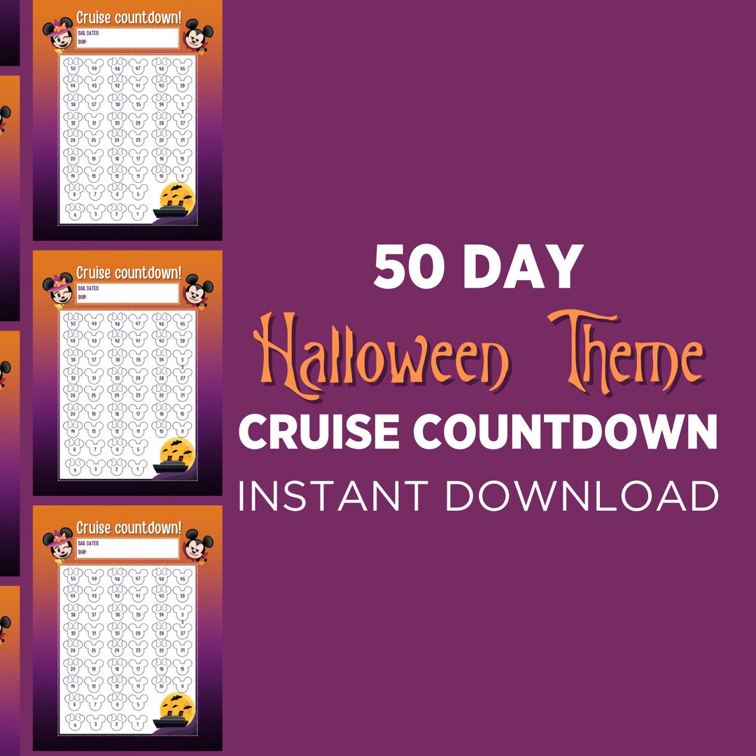Cruise Countdown, INSTANT DOWNLOAD, Mickey Minnie Halloween Cruise ...