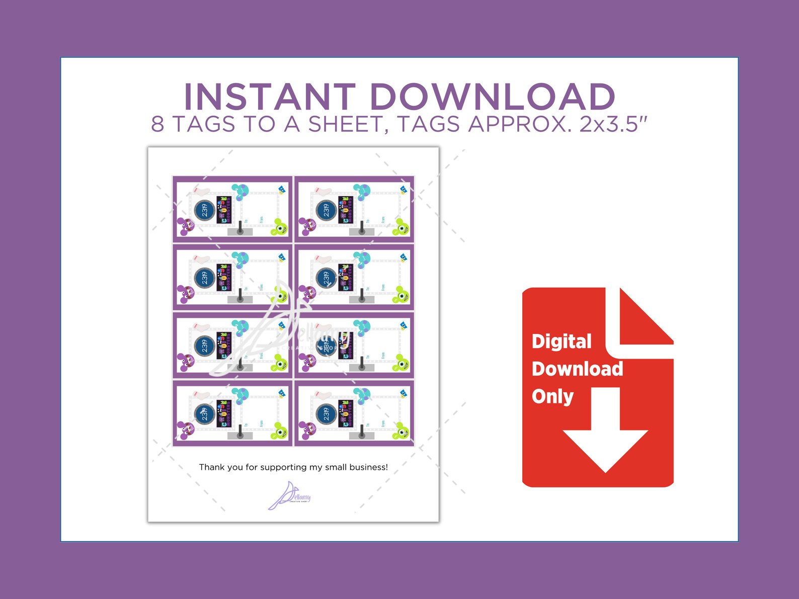 Fish Extender Gift Tag Pixie Dust Tag Monsters Cruise Pixie Dust Label ...