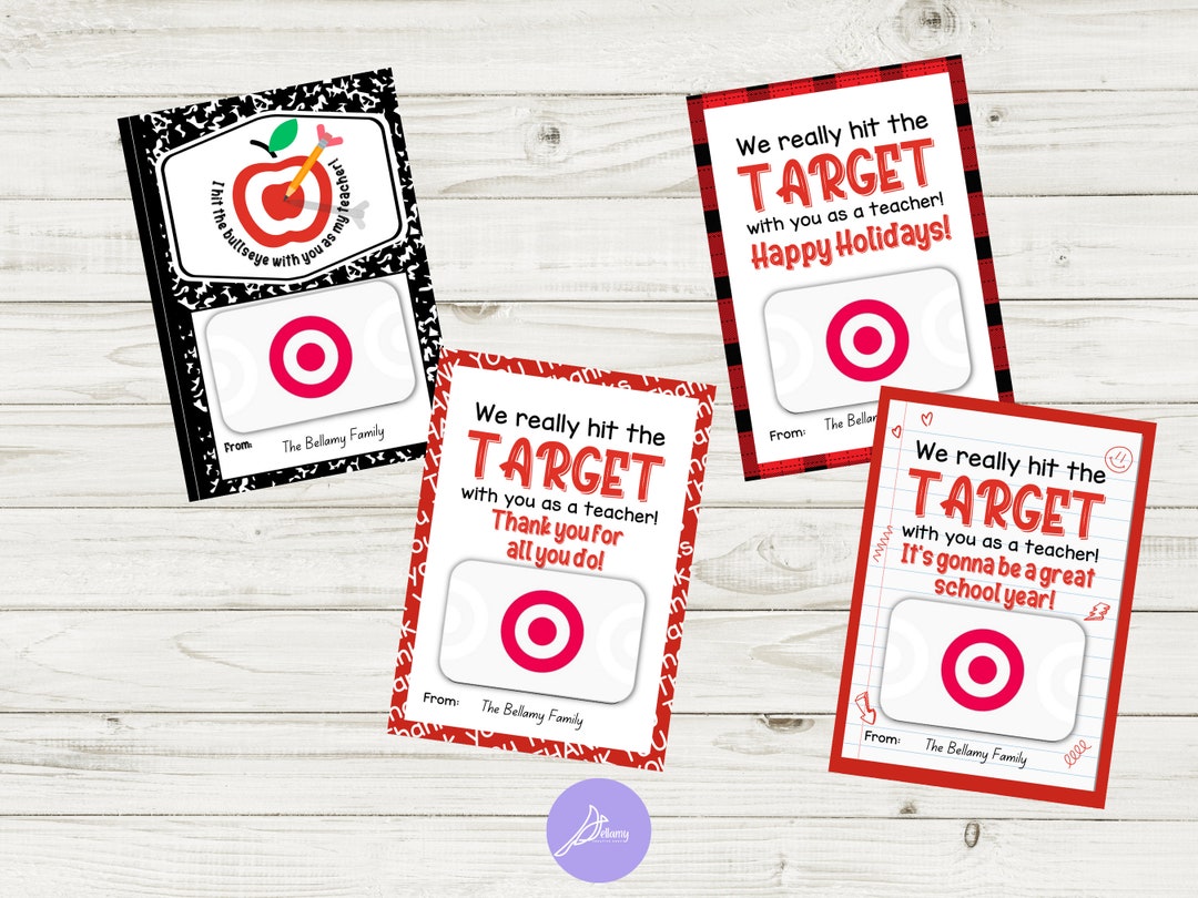 Teacher Appreciation Gift Card Target Gift Card Holder INSTANT DOWNLOAD ...