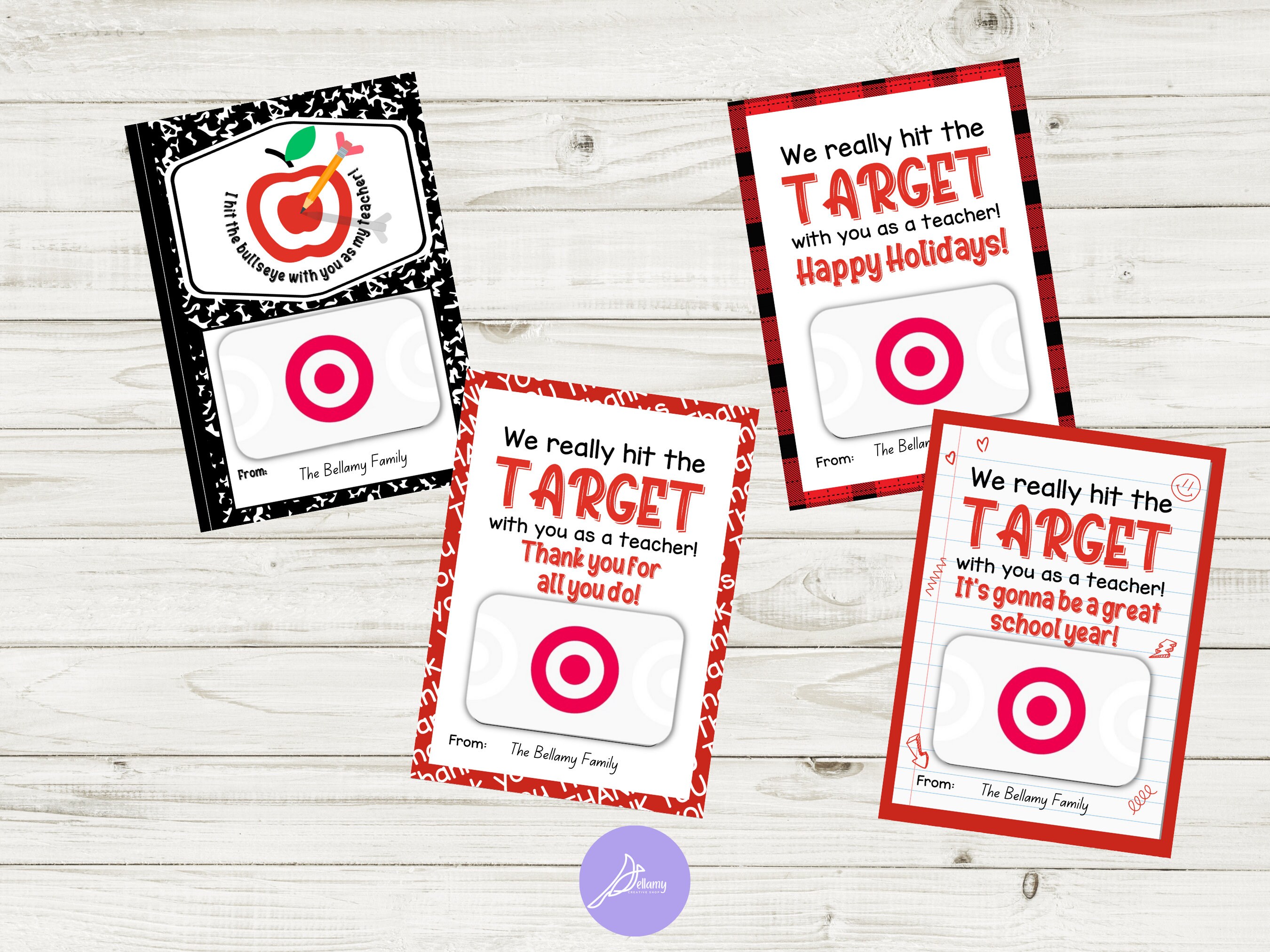 Teacher Appreciation Gift Card Target Gift Card Holder INSTANT DOWNLOAD ...
