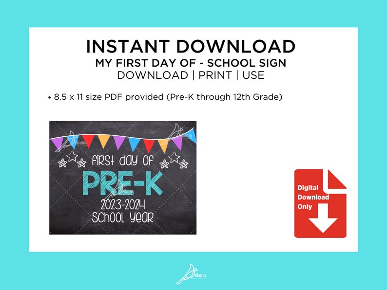 First Day of School Sign, Pre-k, Kindergarten, 1st Grade Sign, All ...