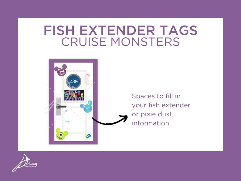 Fish Extender Gift Tag Pixie Dust Tag Monsters Cruise Pixie Dust Label ...