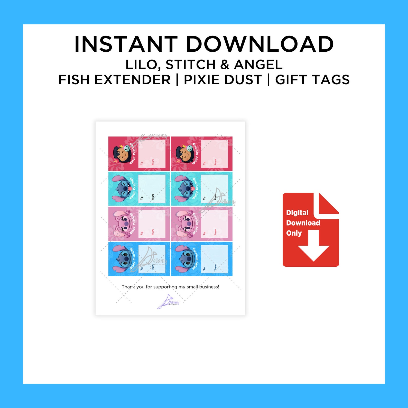 Fish Extender Gift Tag Pixie Dust Tags Cruise Gift Tags Pixie Dust Label Fish Extend Label Pixie ...