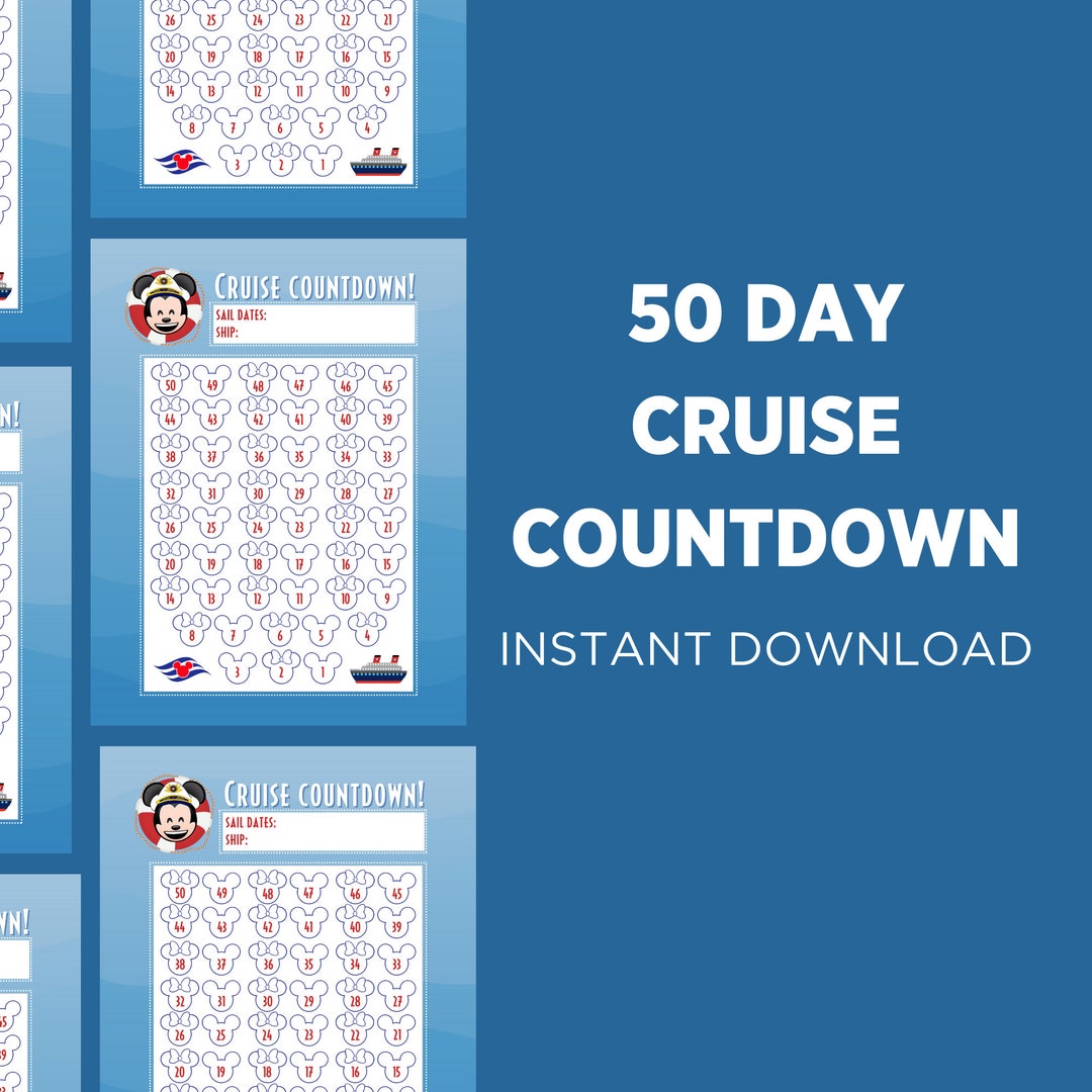 Cruise Countdown, INSTANT DOWNLOAD, Captain Mickey Cruise Countdown ...