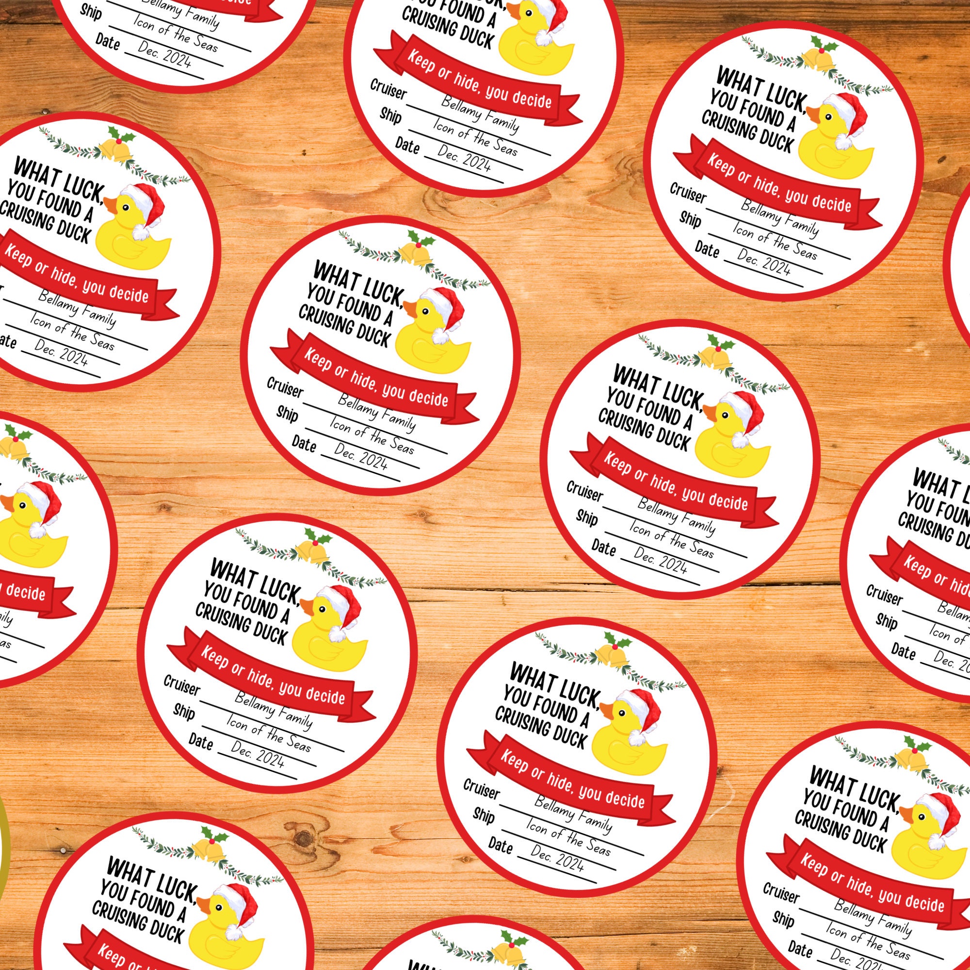 Holiday Cruise Duck Tag Santa Cruise Duck Tag Christmas Cruise Duck Tag ...