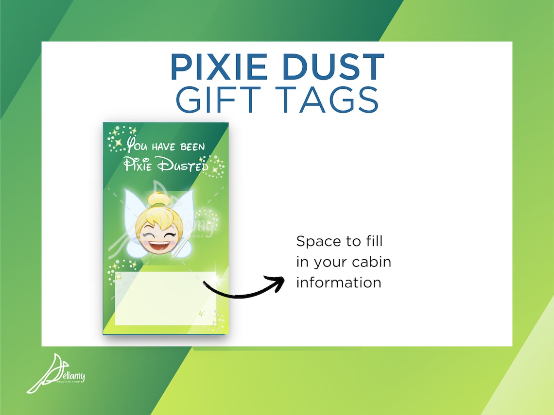 Pixie Dust Gift Tag Fish Extender Tag Cruise Gift Tag Pixie Dust Label ...