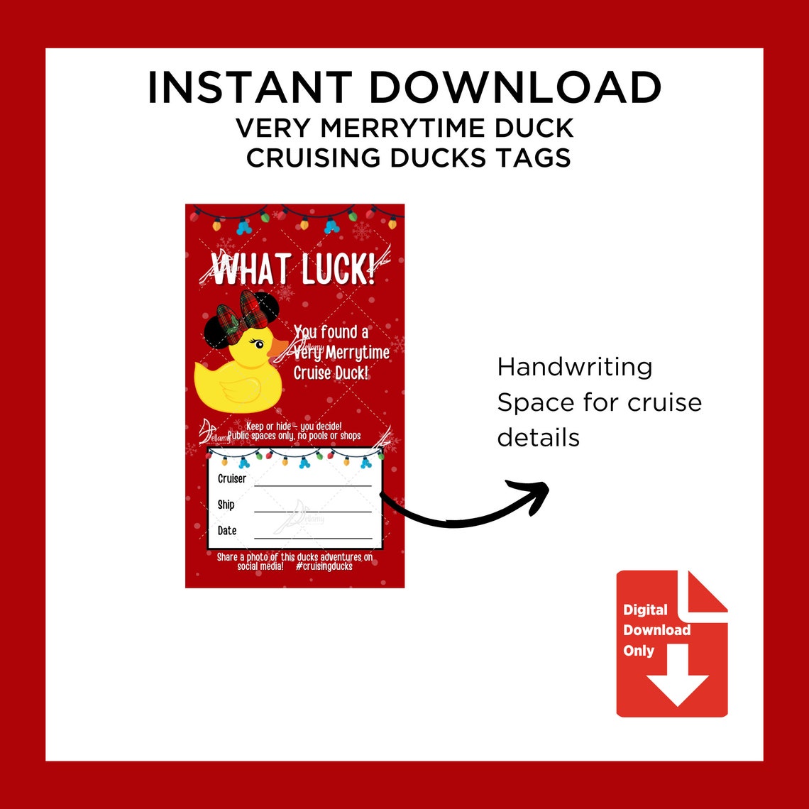 Cruise Duck Tags Very Merrytime DCL Duck Tags Digital Download - Etsy