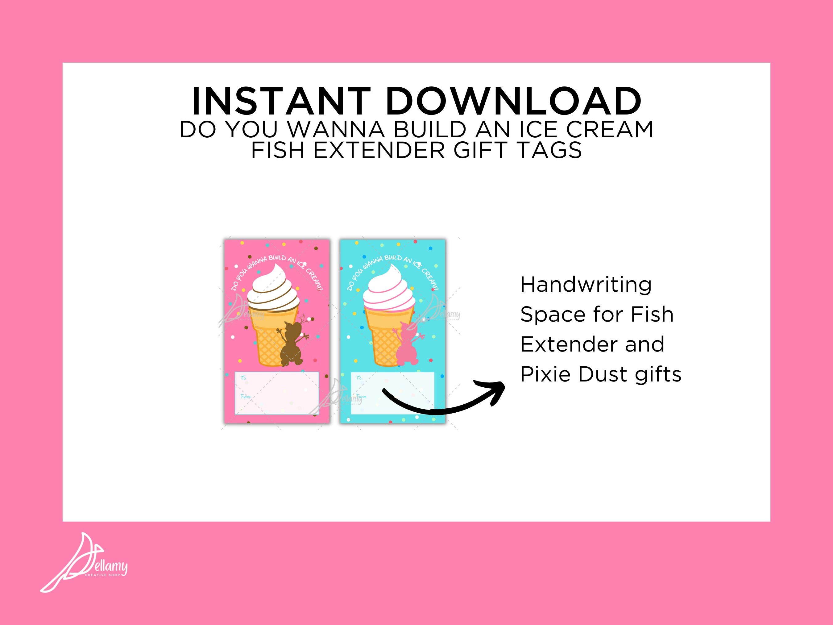 Fish Extender Gift Tag Pixie Dust Tag Ice Cream Tag Pixie Dust Label ...