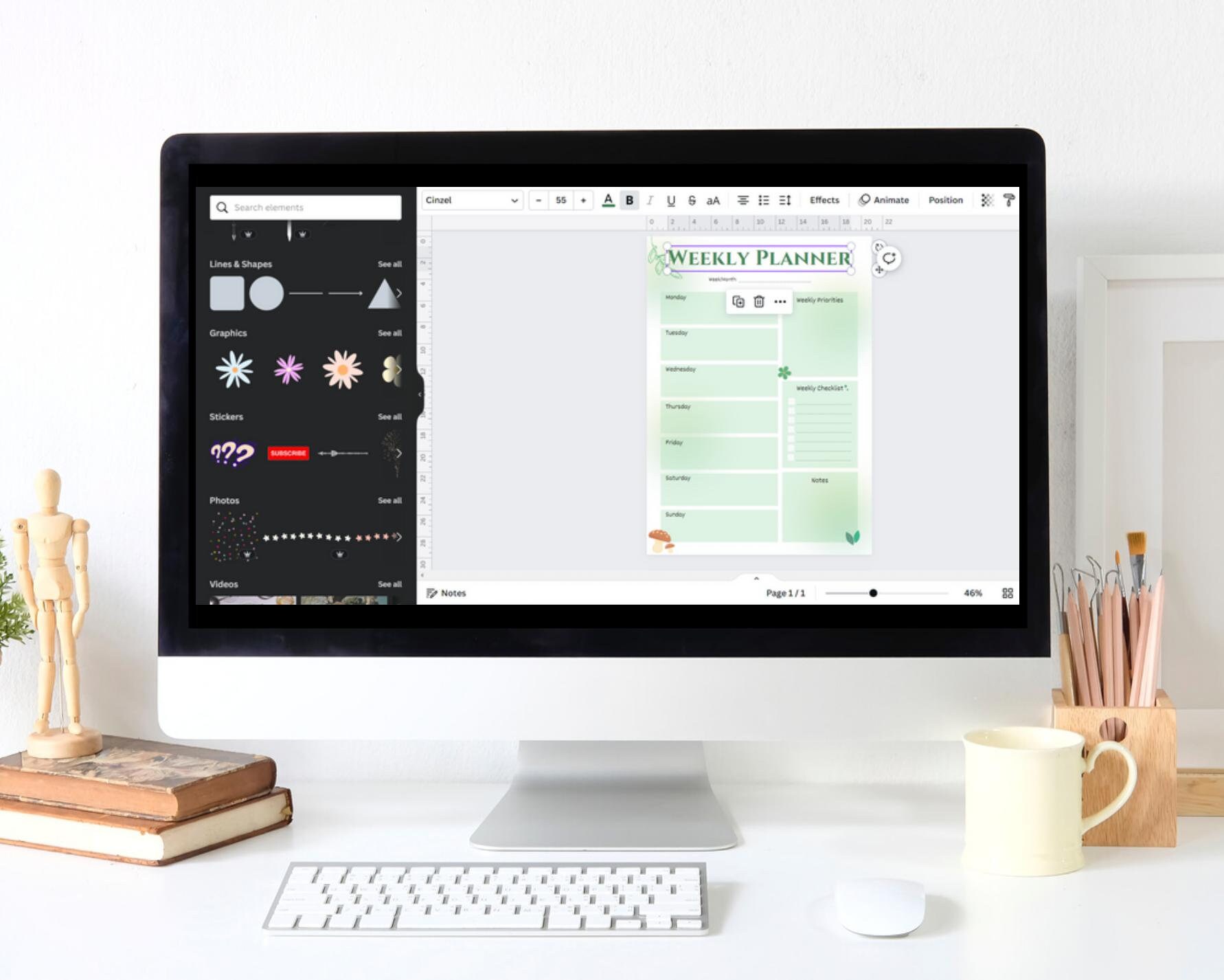 Weekly Planner Printable Minimal Weekly Schedule Weekly - Etsy