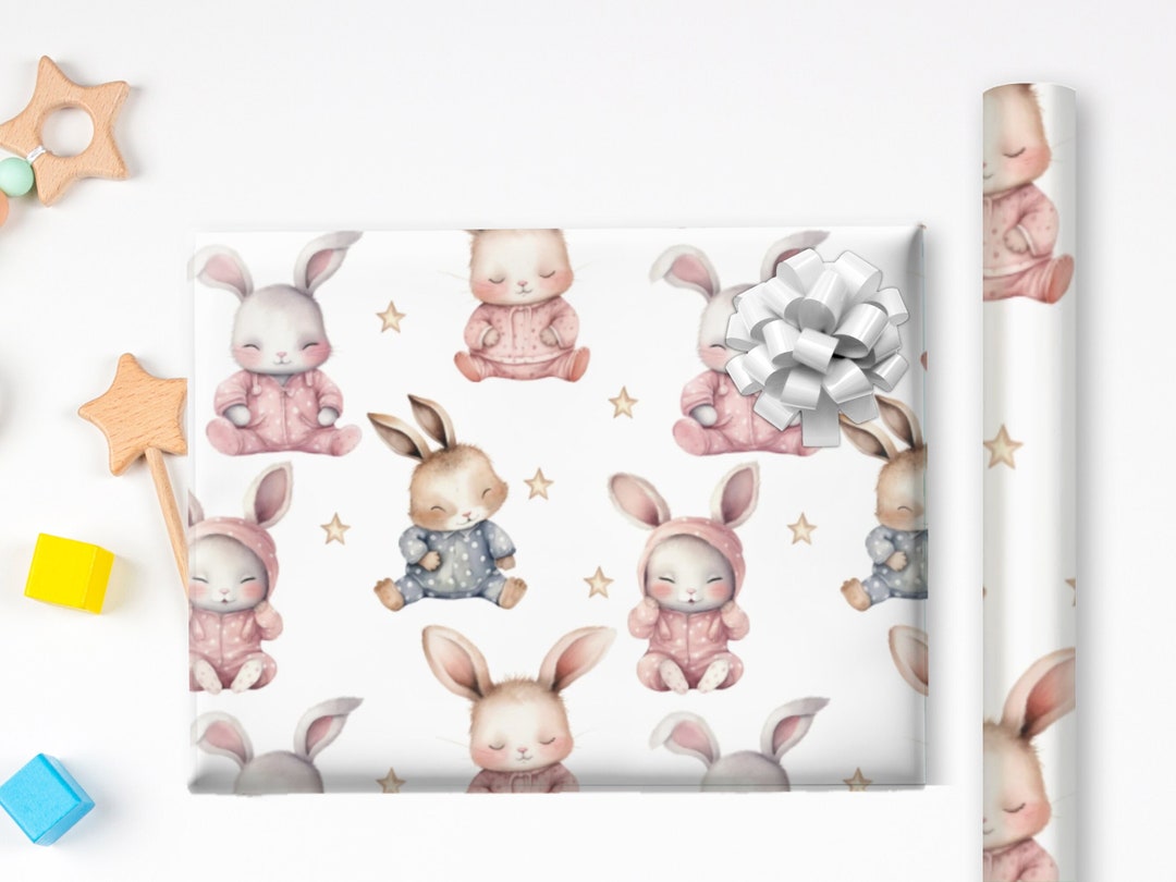 Wrapping Paper, Baby Bunny, Wrapping Paper Roll, 3 Available Sizes ...