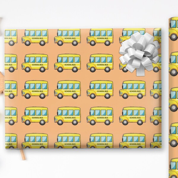 School Bus Wrapping Paper - Etsy