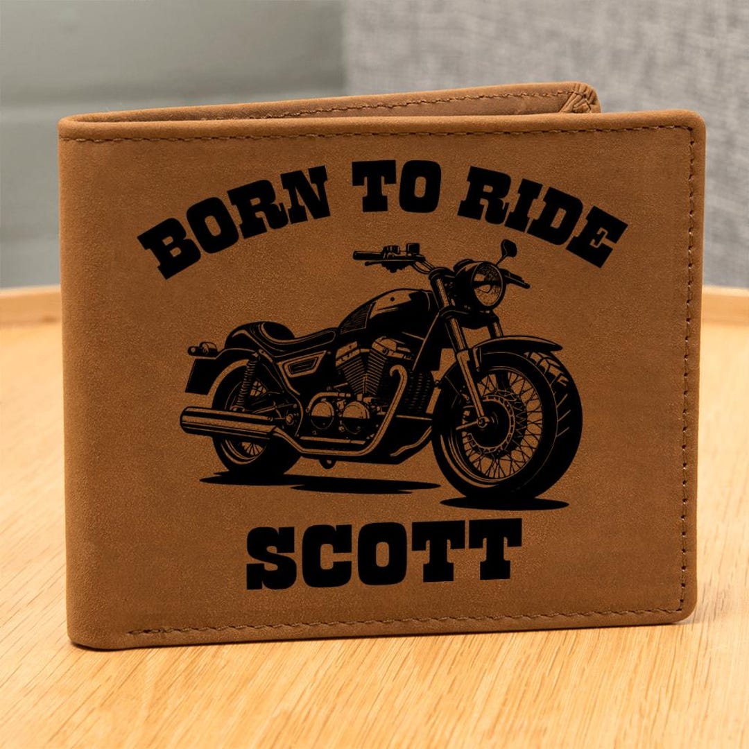 Biker Wallet for Men – Personalized Leather Motorcycle Wallet Gift for ...