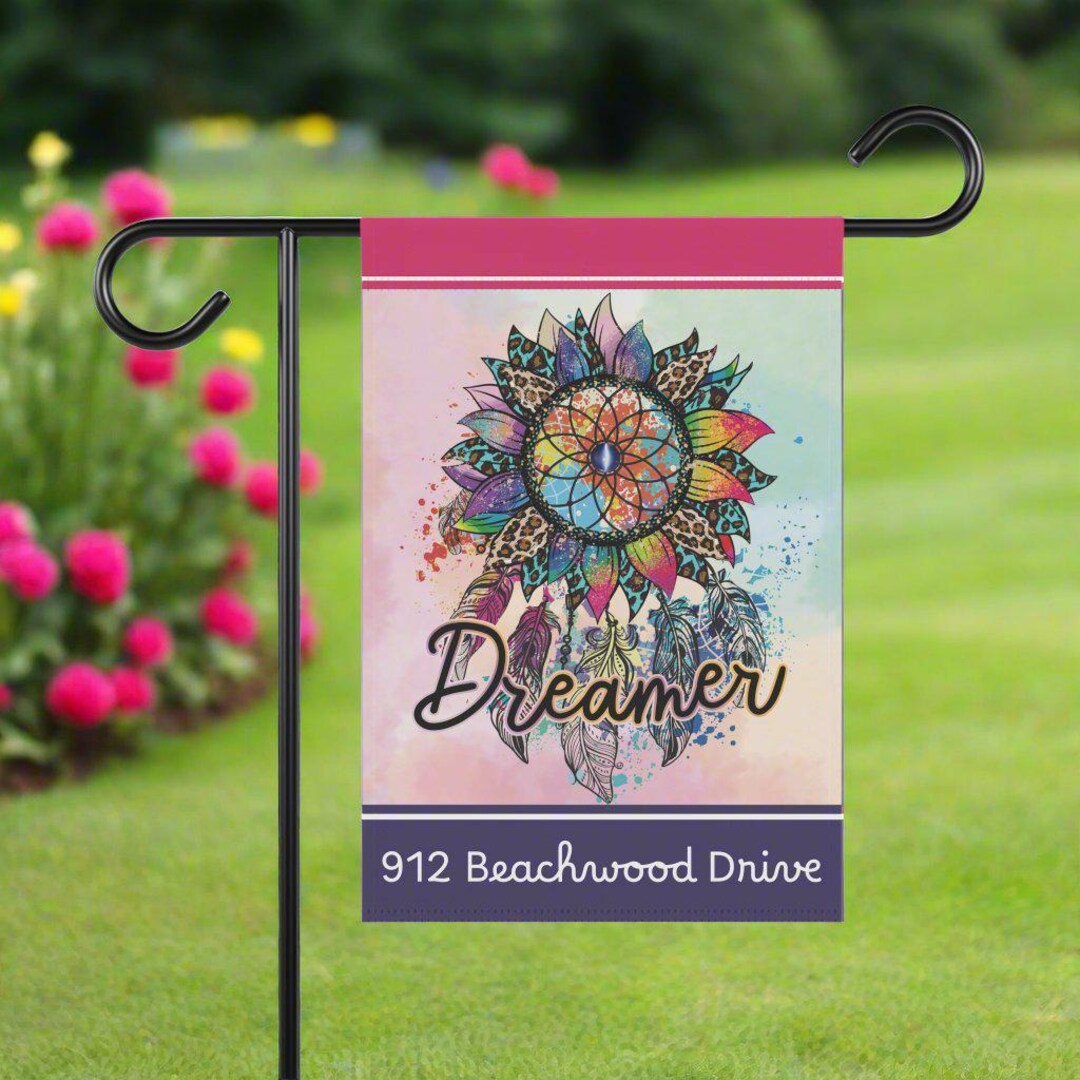 Dream Catcher House Number Sign Banner, Garden Flag, Outdoor Decor ...