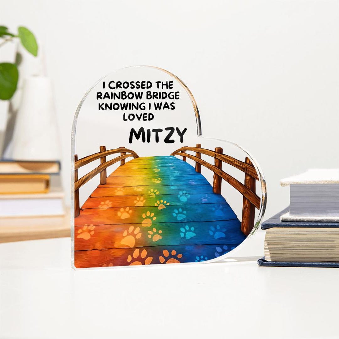 Personalized Rainbow Bridge Pet Memorial – Custom Acrylic Keepsake With ...