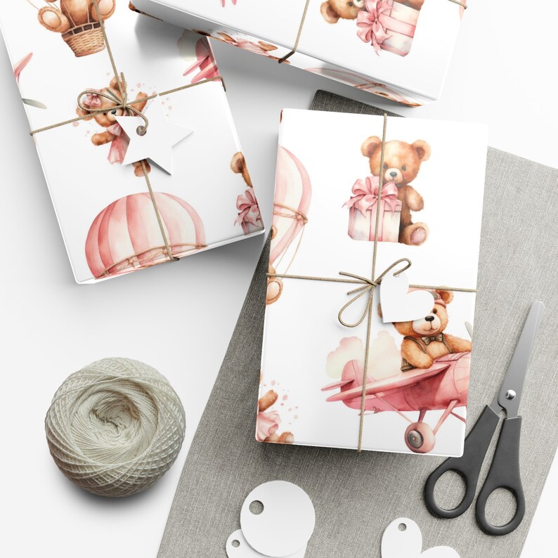 Wrapping Paper, Air Teddy Bear, Wrapping Paper Roll, 3 Available Sizes ...