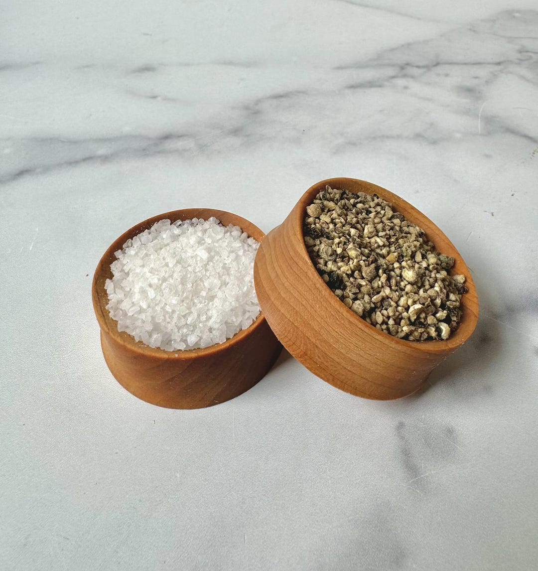 Handmade Wooden Salt and Pepper Holders – Unique, Lathe-spun, Food-safe ...