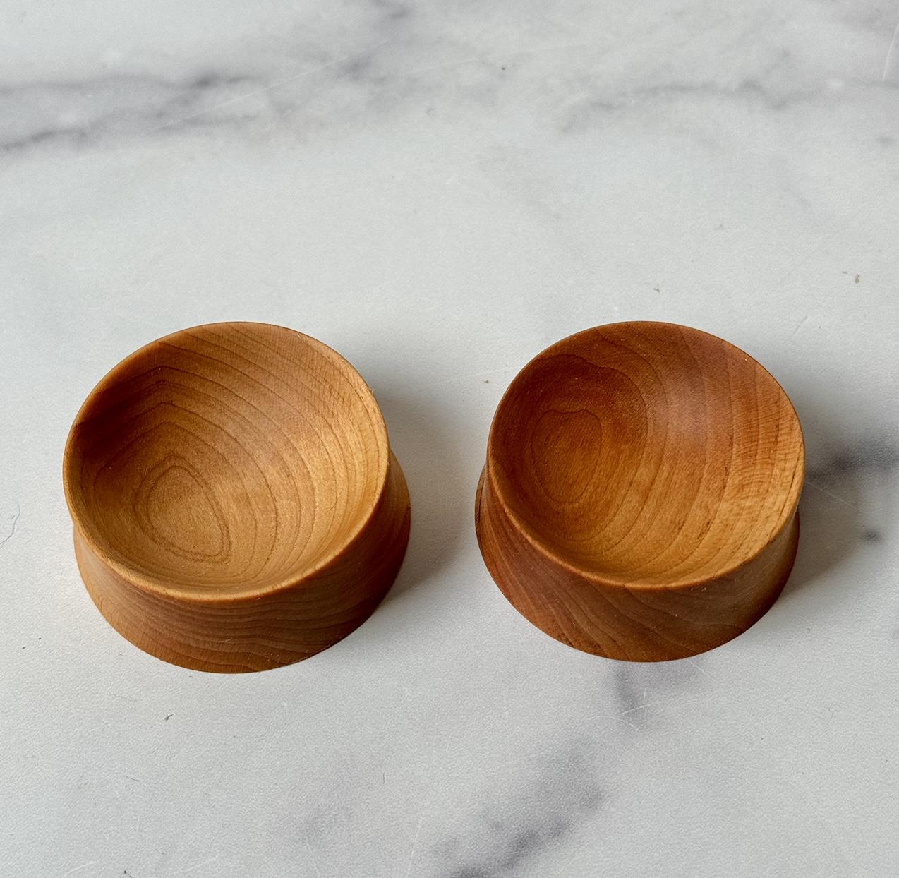 Handmade Wooden Salt and Pepper Holders – Unique, Lathe-spun, Food-safe ...