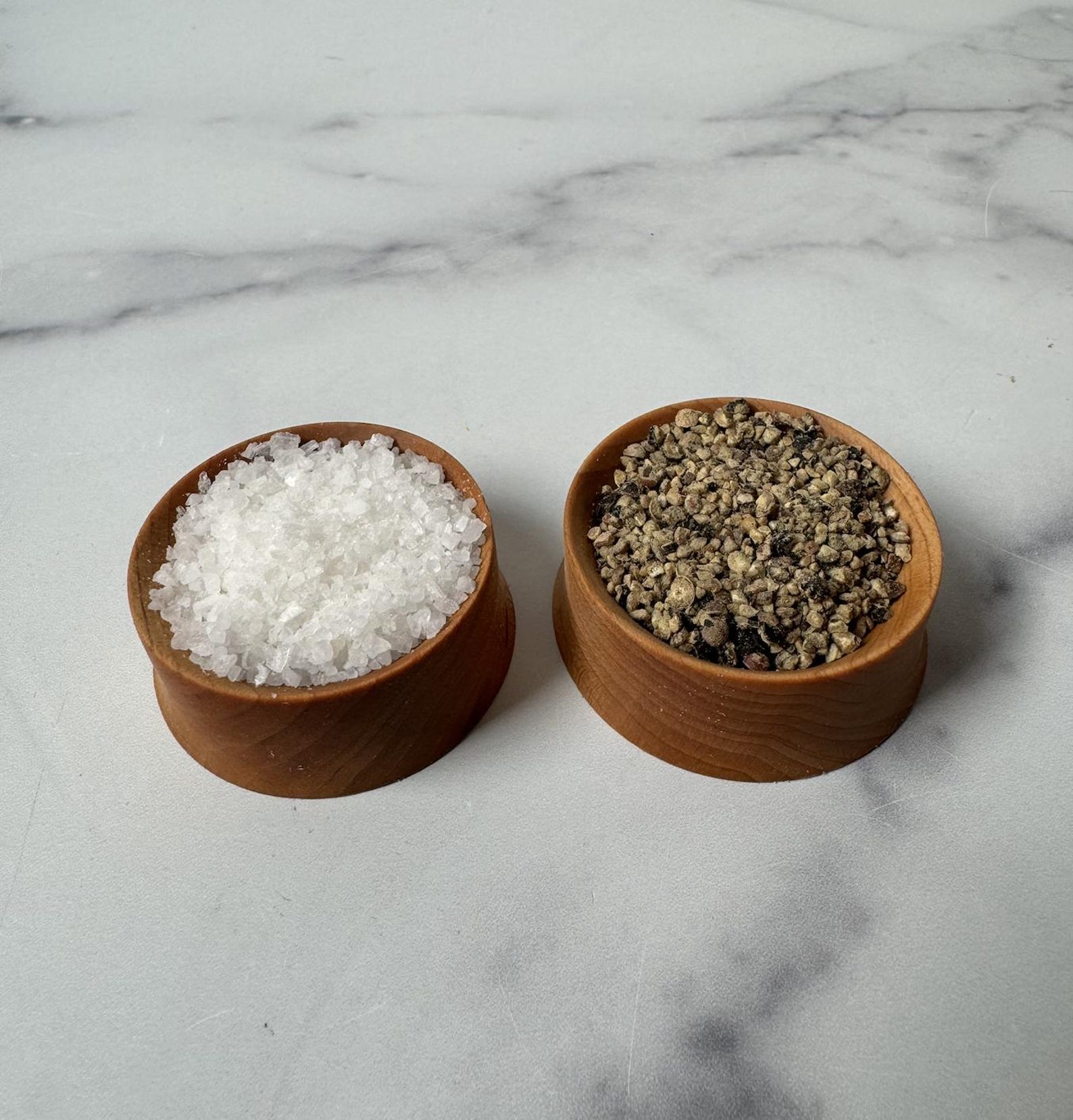 Handmade Wooden Salt and Pepper Holders – Unique, Lathe-spun, Food-safe ...