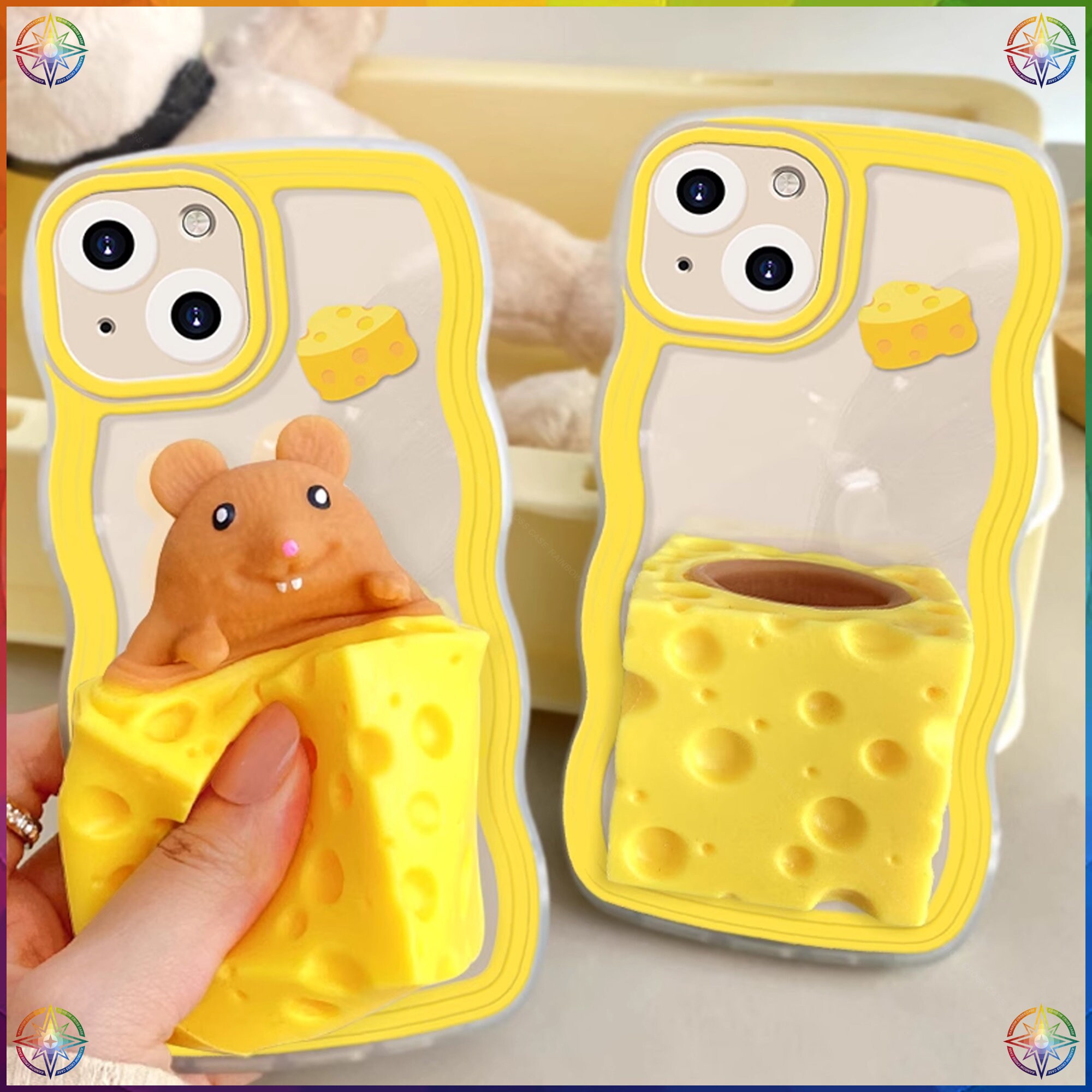 Cartoon Cute Fun Unpacking Cheese Mouse Original Handmade Mobile Phone ...