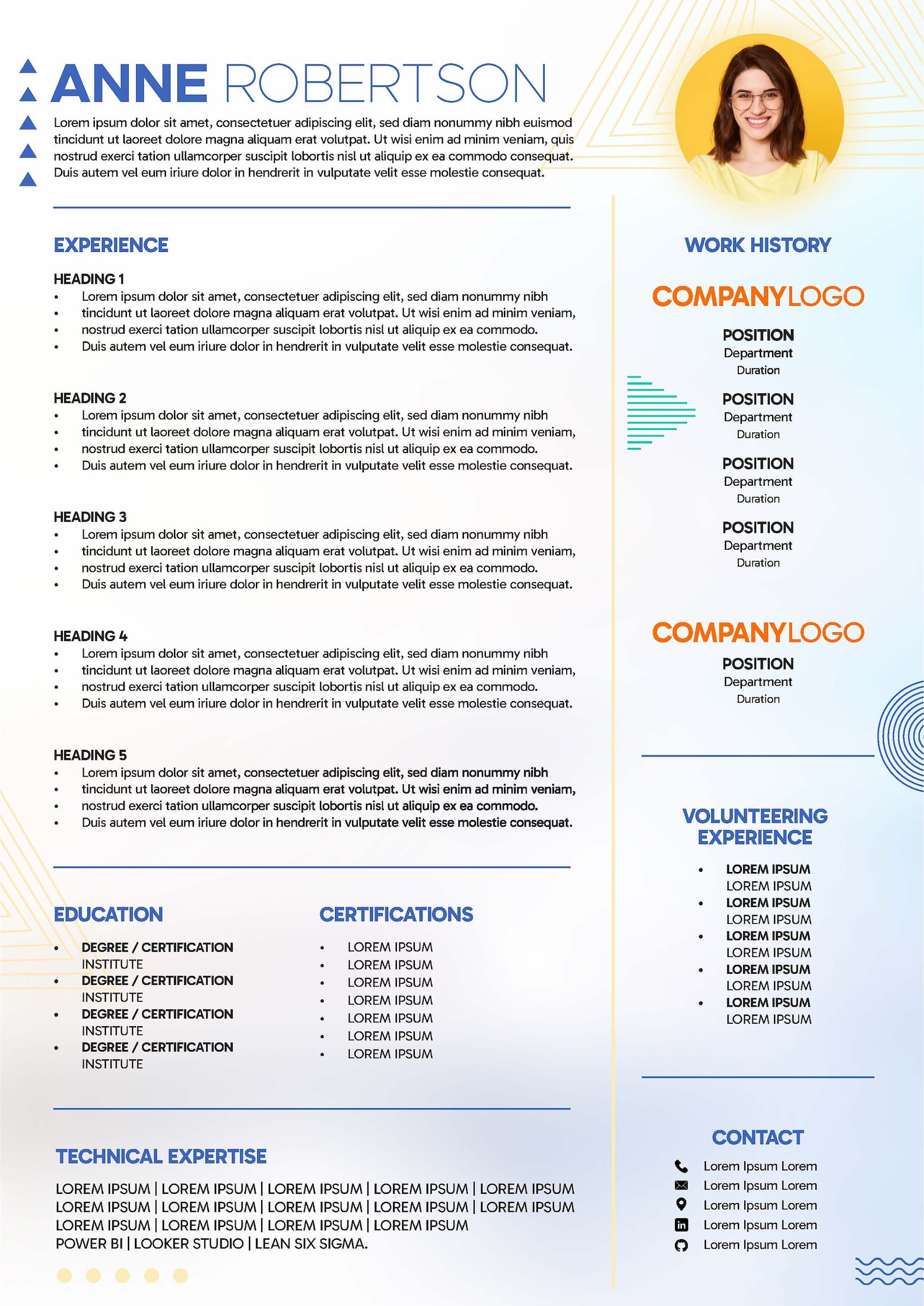 Sleek Infographic Resume Template - Adobe Illustrator | Light Mode - Etsy