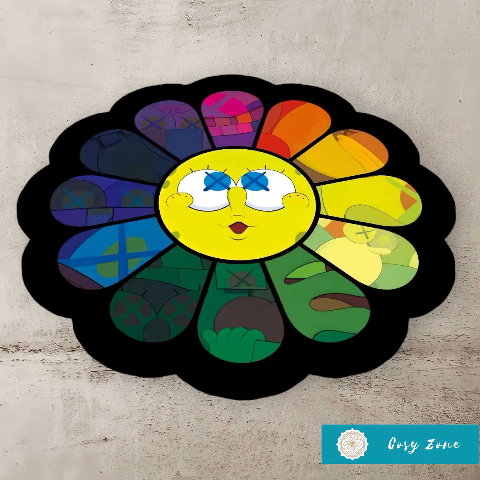 Custom Takashi Murakami Smiley Sunflower Flower Rug Hypebeast - Etsy