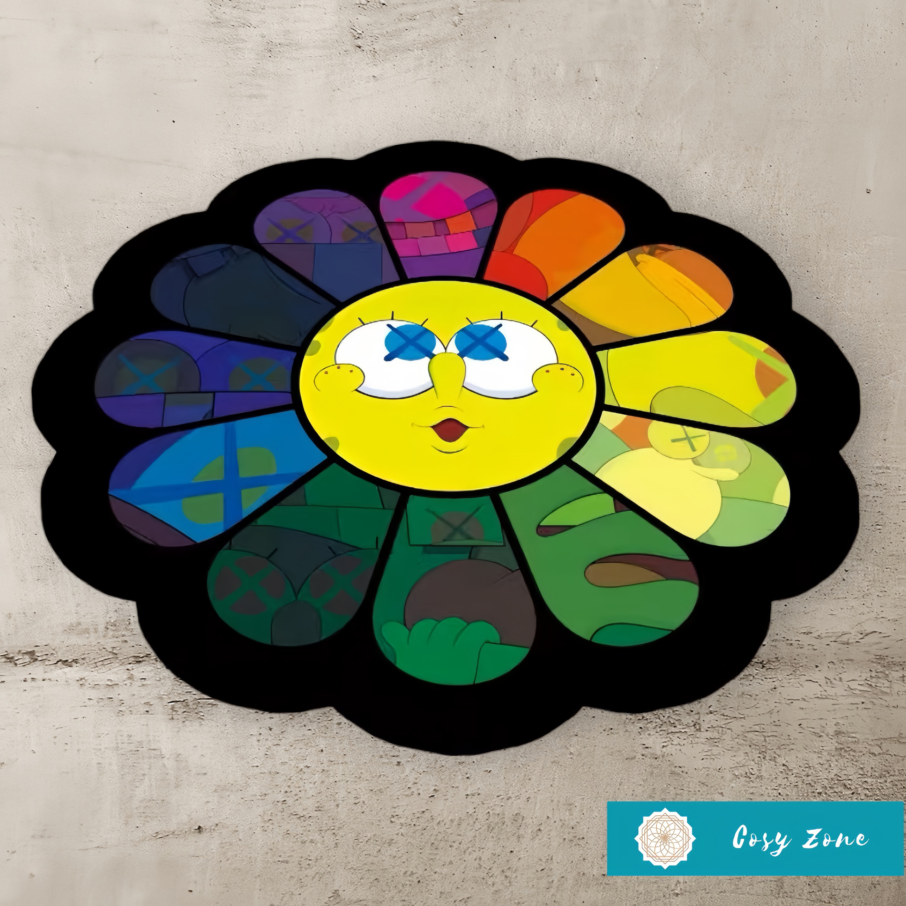 Custom Takashi Murakami Smiley Sunflower Flower Rug Hypebeast - Etsy
