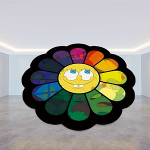 Custom Takashi Murakami Smiley Sunflower Flower Rug Hypebeast - Etsy