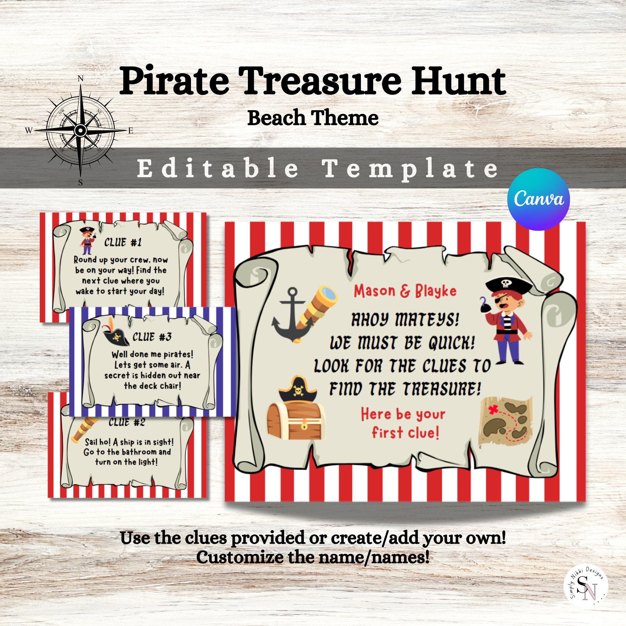 Pirate Treasure Hunt | Treasure Hunt | Beach Theme | Beach Activity ...