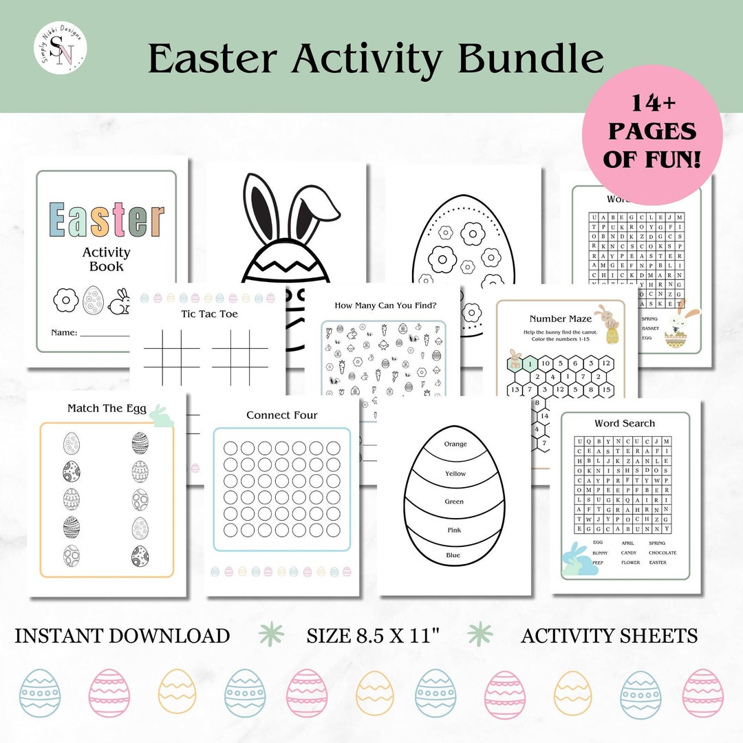 Printable Easter Activity Bundle for Kids | Easter Activity Sheets ...