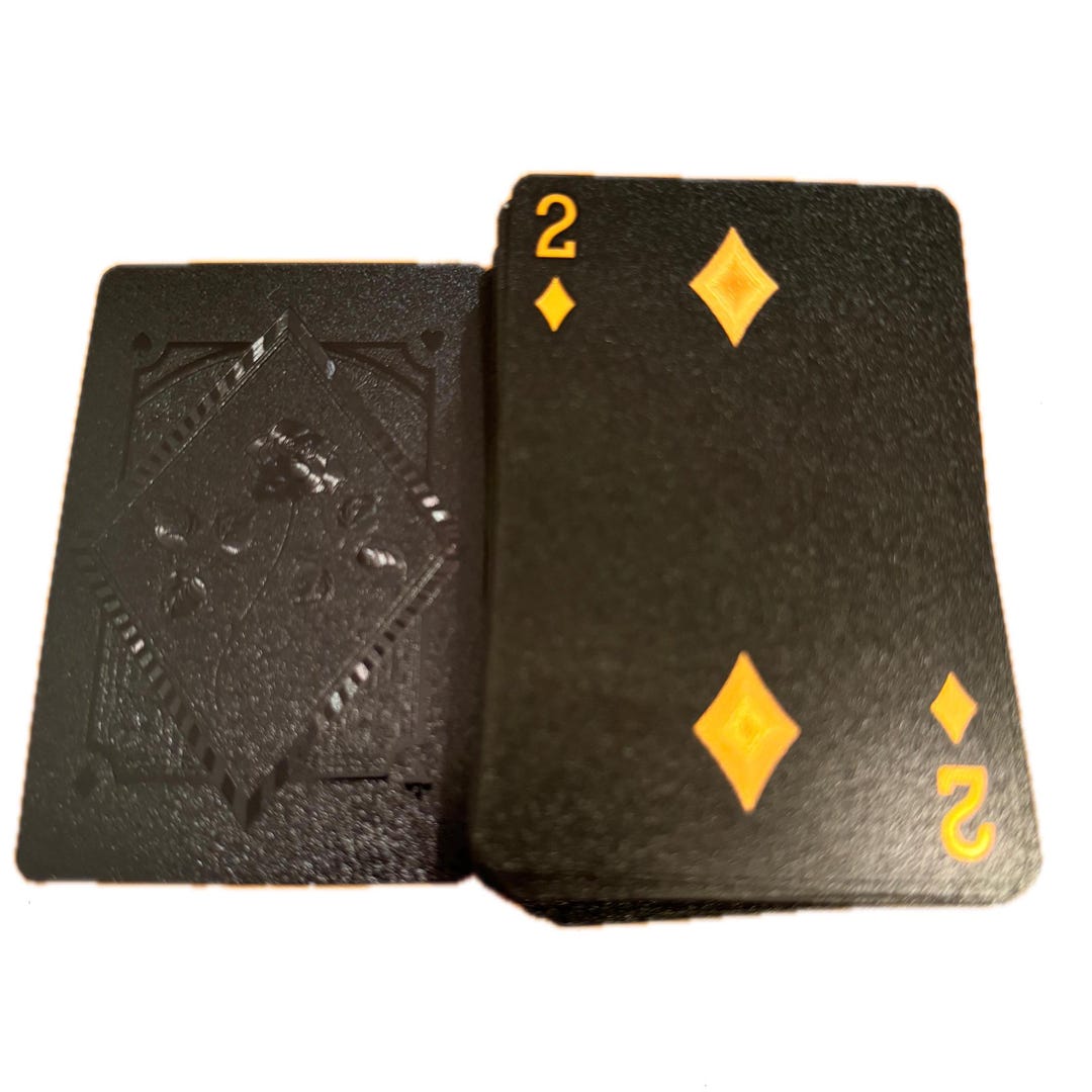 Deck of Cards - Gold & Black Deck Waterproof Poker Cards Playing Cards ...
