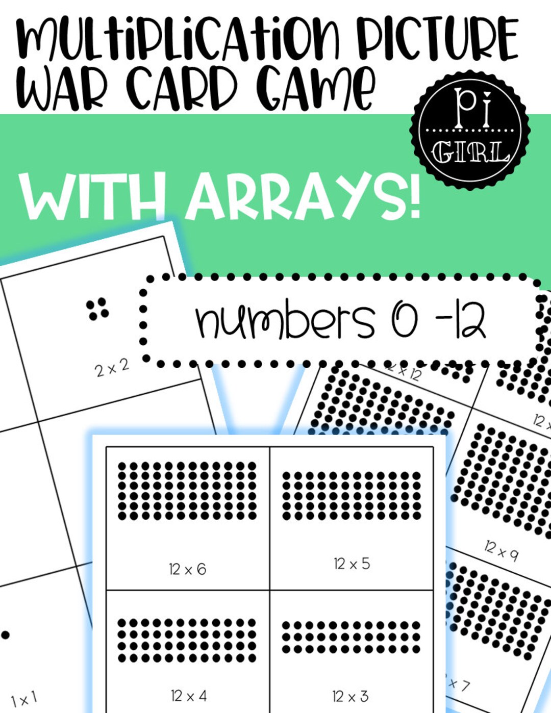 Multiplication War Card Game- Arrays- Math Center- Take Home Game- Low ...