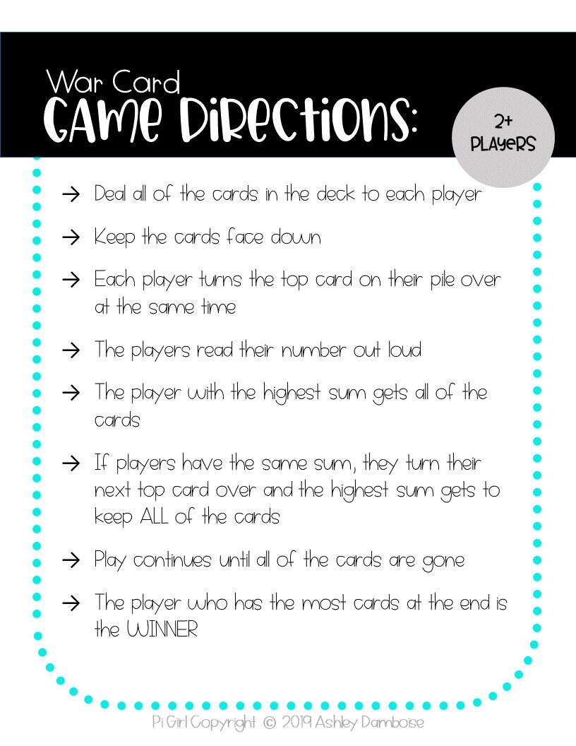 War Card Game- Place Value- Expanded Form- Unit Form- Word Form ...