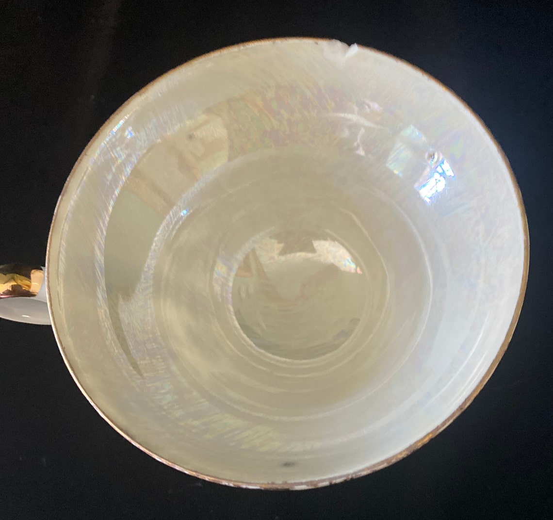 Japanese Teacup, "spring Violets", Hand Painted Purple Violets Green ...