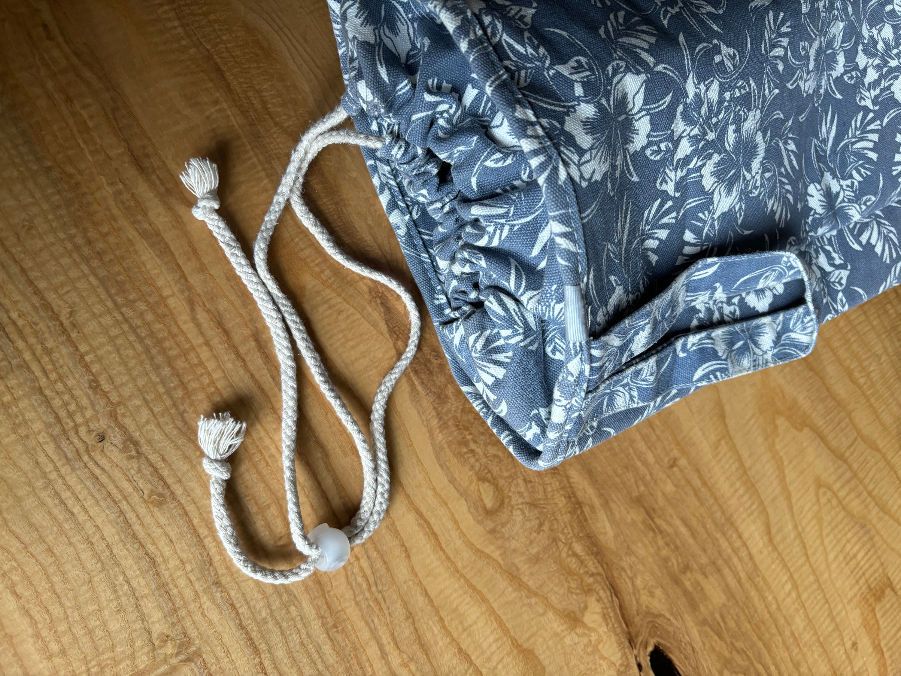 Large Lined Fabric Knitting Bag/crochet Bag; Drawstring Closure ...