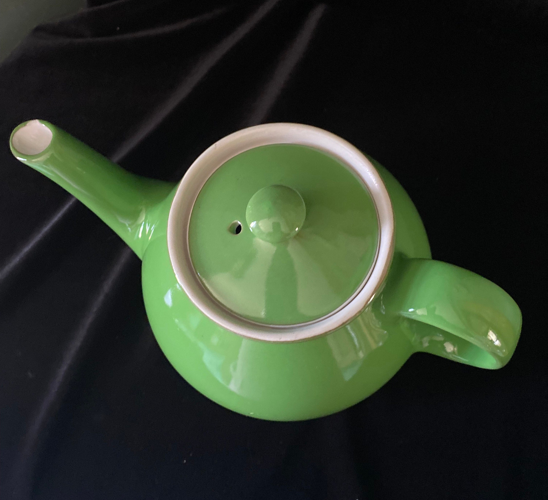 Hall Pottery Lidded Teapot, Emerald Green Art Deco, Hall's New York ...