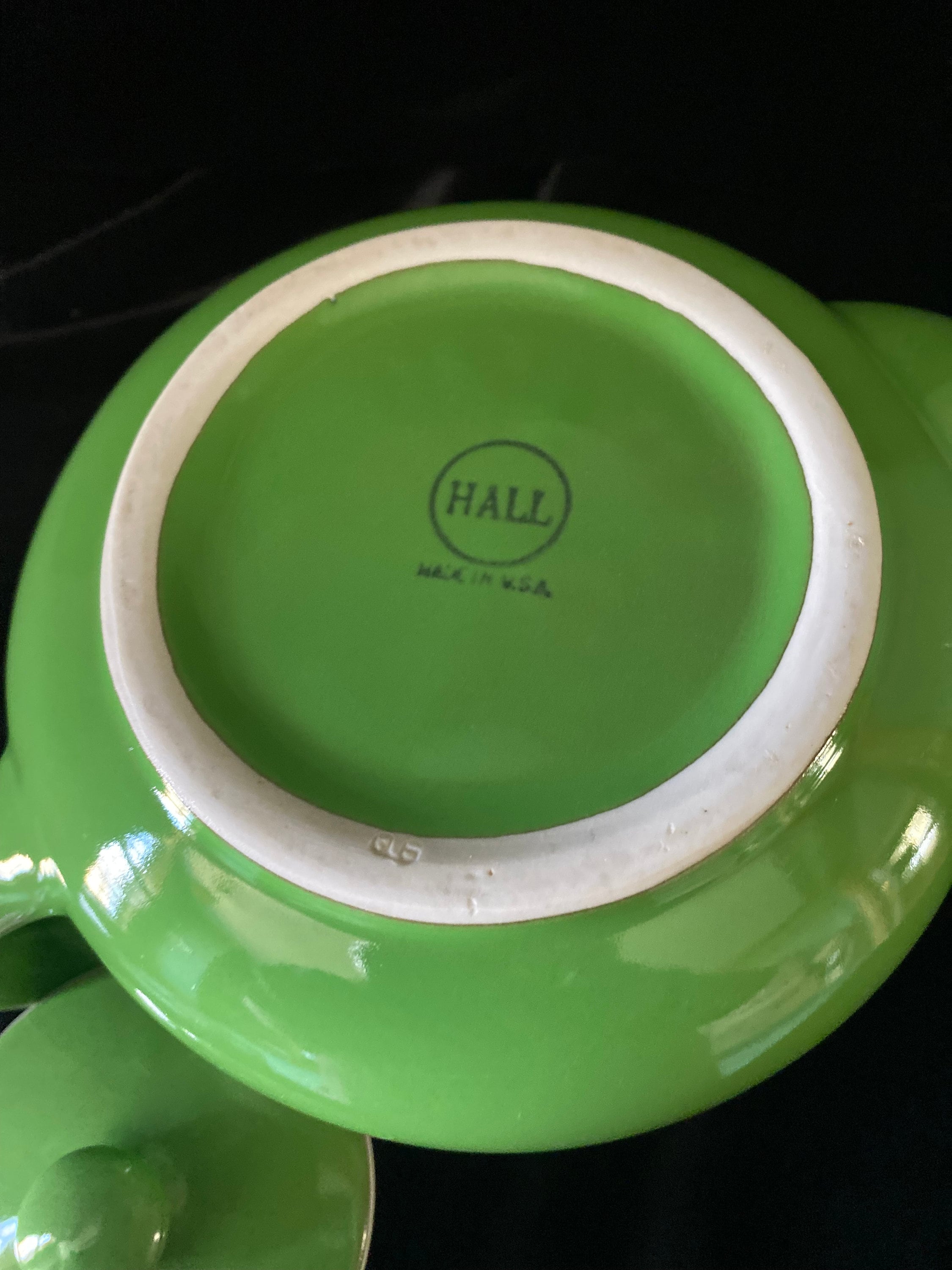 Hall Pottery Lidded Teapot, Emerald Green Art Deco, Hall's New York ...