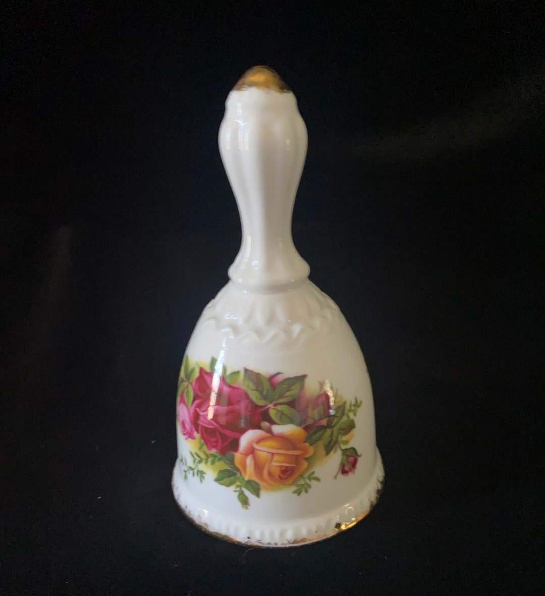 Prince Albert "old Country Roses" Bell, 4-1/2 Inches, Burgundy and ...