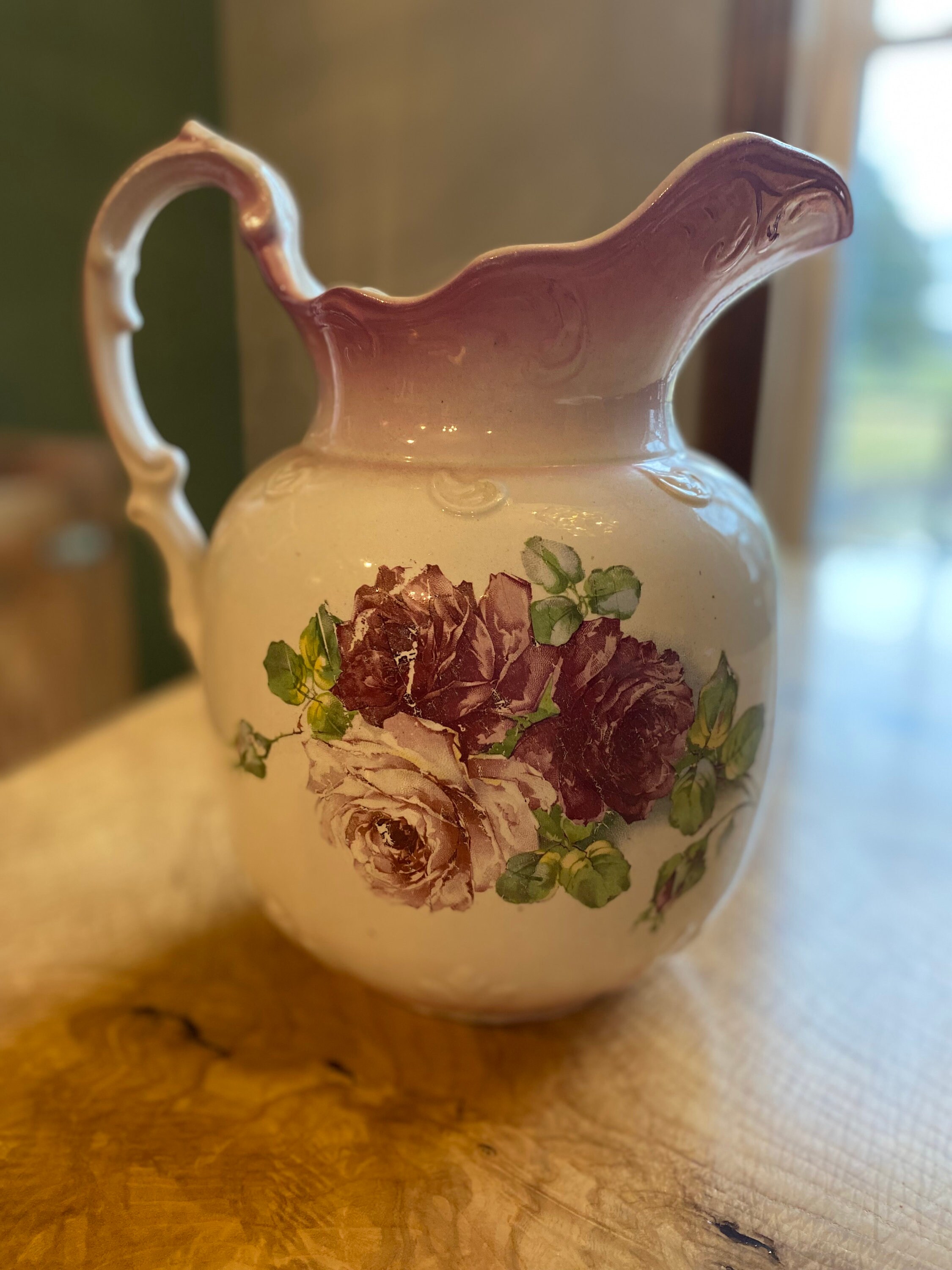 Antique Wash Basin and Water Pitcher Set, syndney Toilet Ware, C. C ...